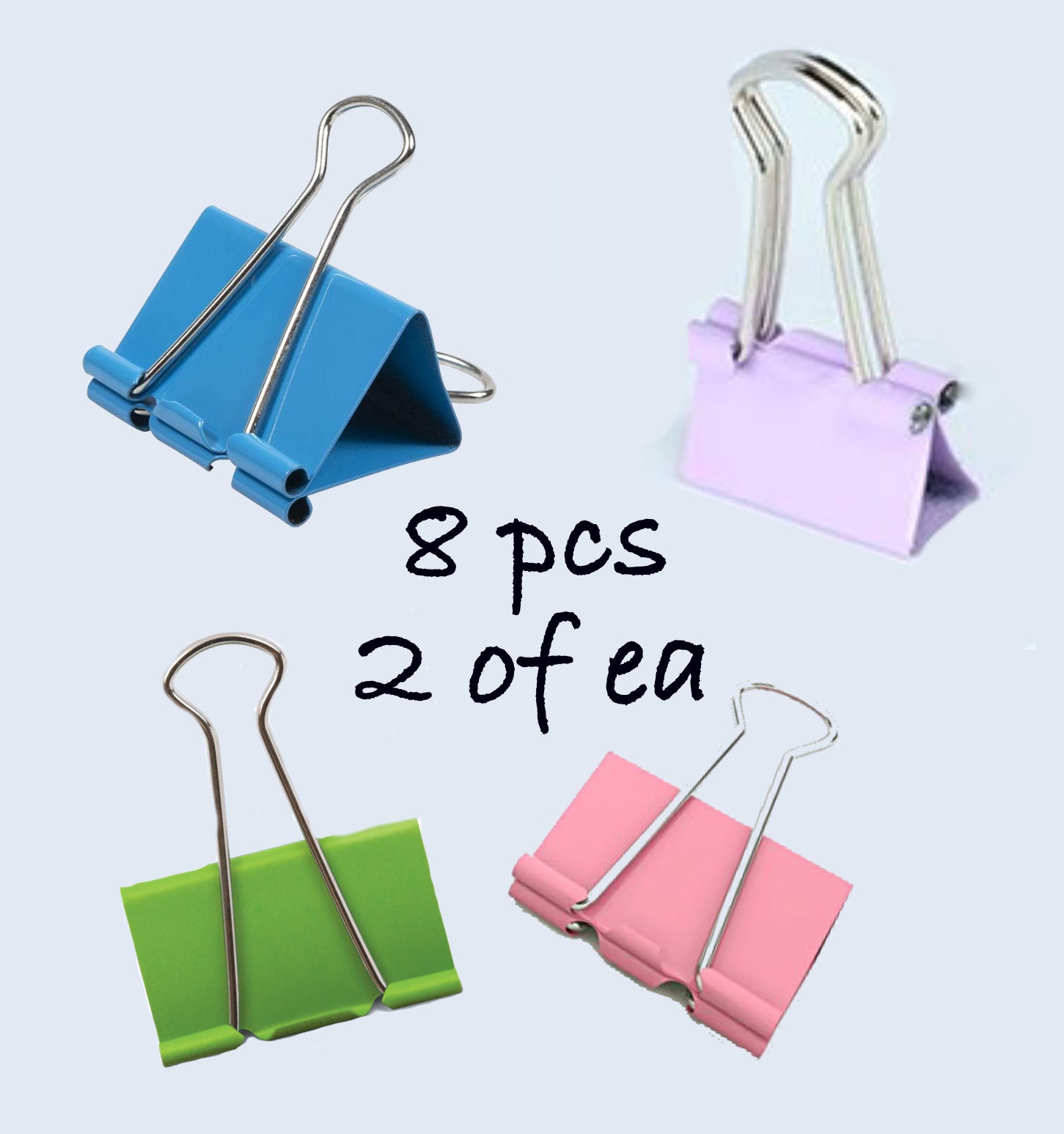 Binder Clips-Planner Clips-Rose Gold-Green-Blue-Lavender-Pink | Etsy