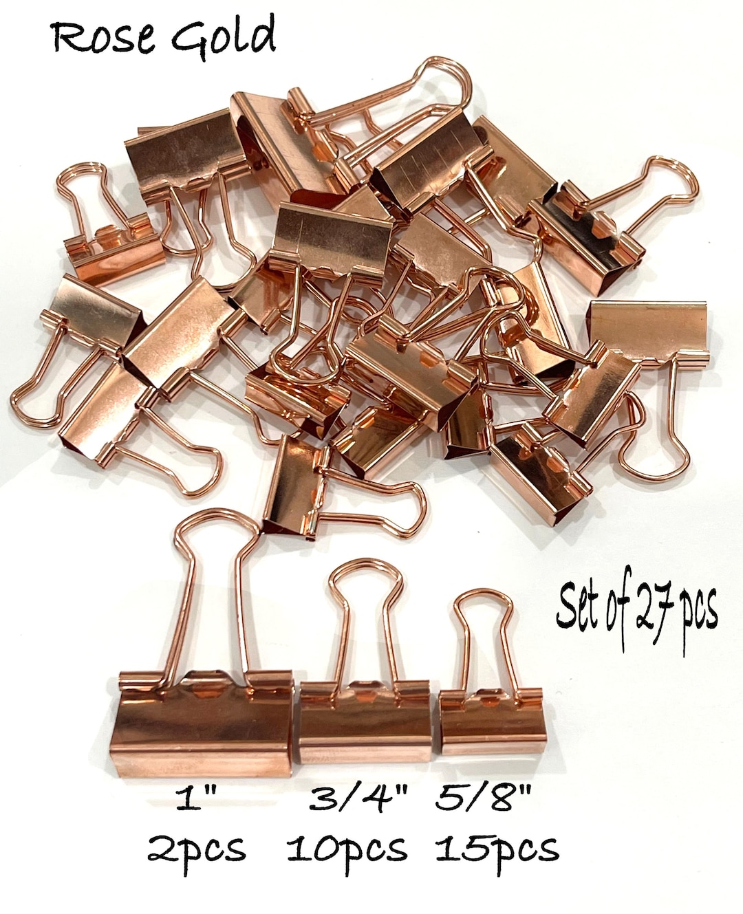 Binder Clips-planner Clips-rose Gold-green-blue-lavender-pink ...