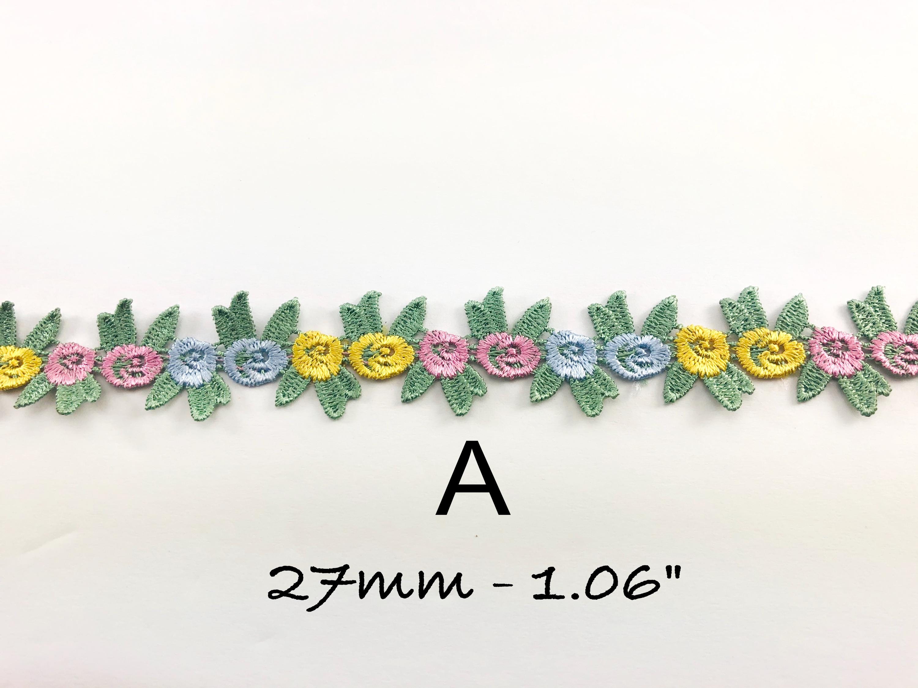 Embroidered Flower Trim Ribbon: Satin Rocco Pearls String, Shabby Chic ...