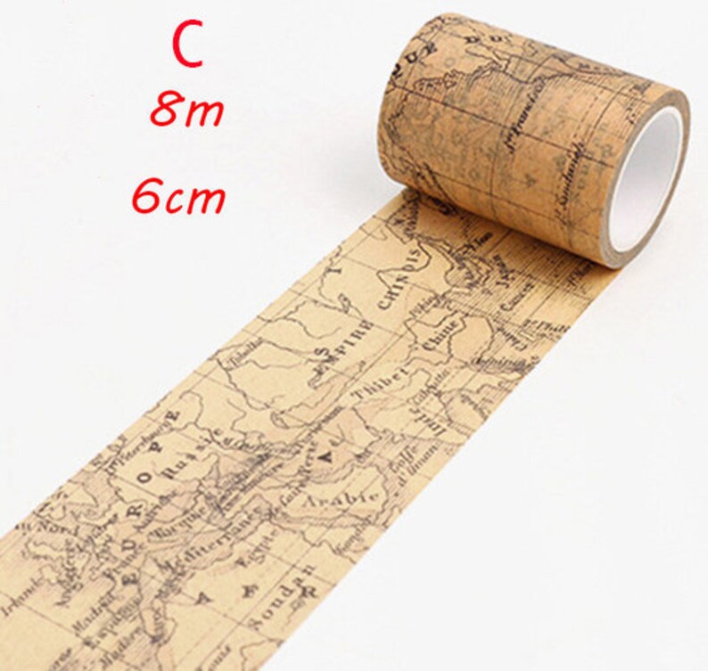 Map Washi Tape Old Map Washi Tape Travel Maps Washi Tape - Etsy