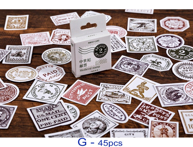 Postage Stamp Sticker, Vintage Numbers, Quotes, Newspaper, Label ,junk ...