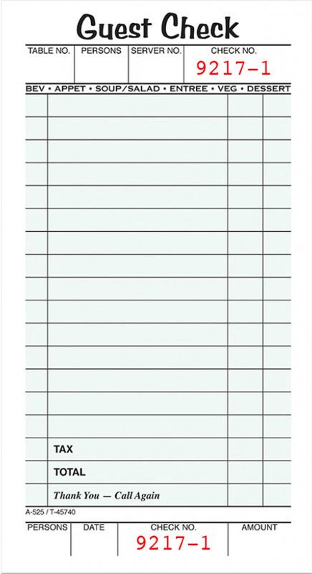 Guest Check Sheets, Vintage Forms Pad, Shopping Lists, Embellishment ...