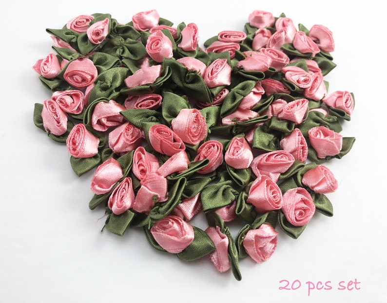 Embossed Flower, Flat Fabric Flower, Mini Ribbon Roses, Scrapbooking ...