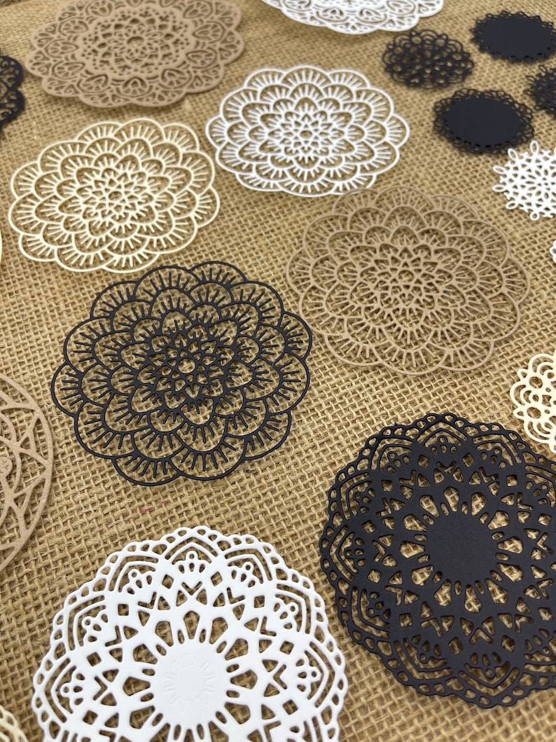 Handmade Die Cut Pieces, Doilies, Tags for Junk Journal, Scrapbooking ...