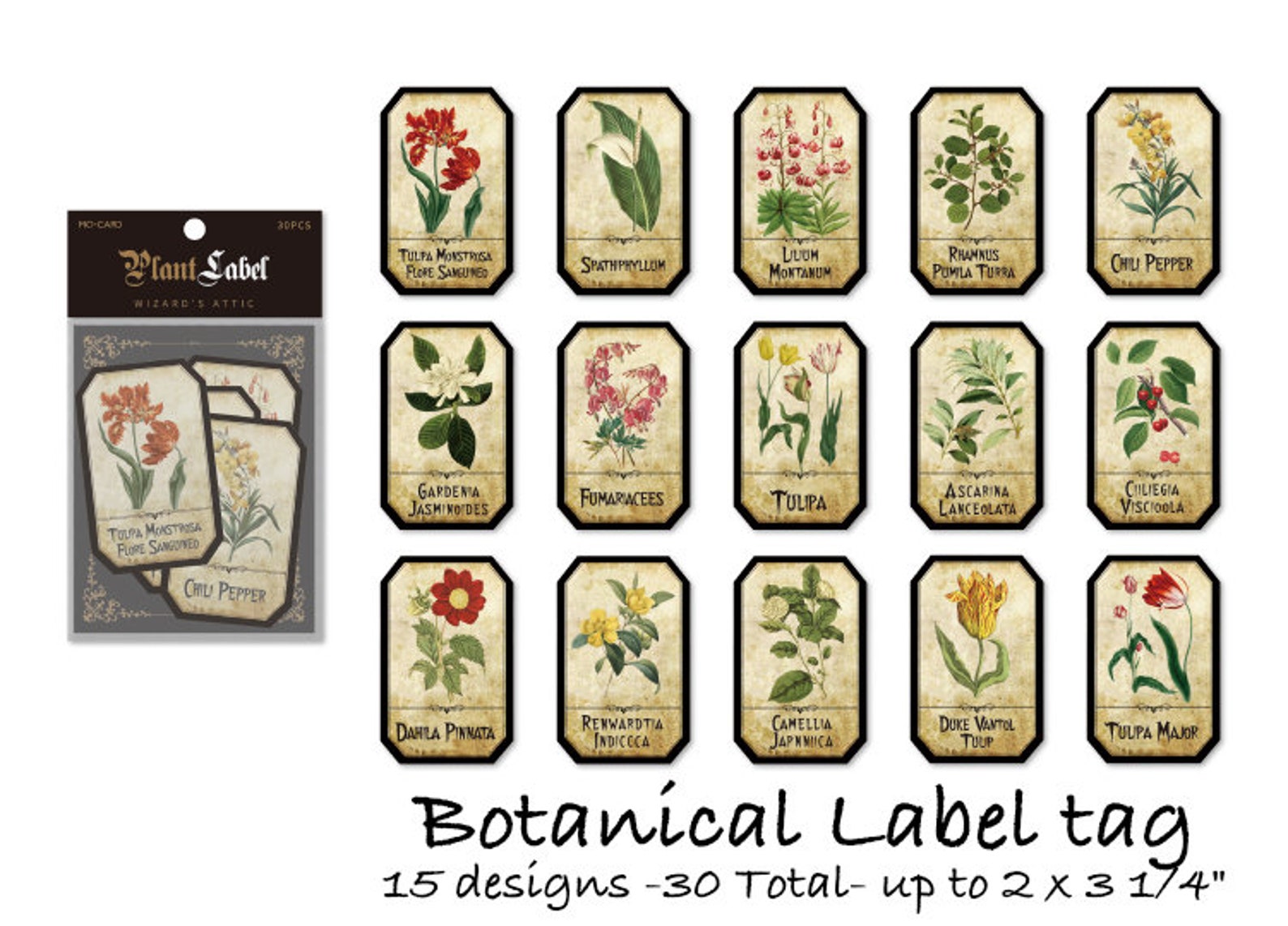 Wizard Attic Old Photo Sticker Plant Label Sticker | Etsy