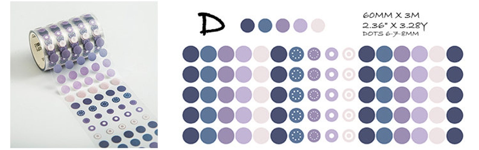 Dot Tape Circle Sticker in a Tape Planner Sticker Junk - Etsy