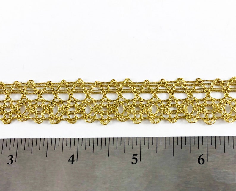 Gold Metallic Lace Gold Lace Gold braid Gold Trim by the | Etsy