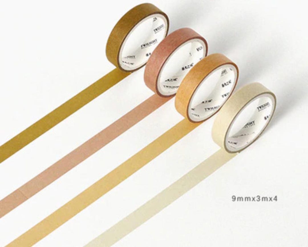 Washi Tape Solid Color Set of 4 Rolls, Basic Colors Set, Delicate ...