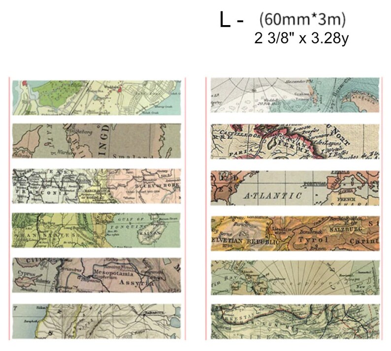 Map Washi Tape Old Map Washi Tape Travel Maps Washi Tape - Etsy