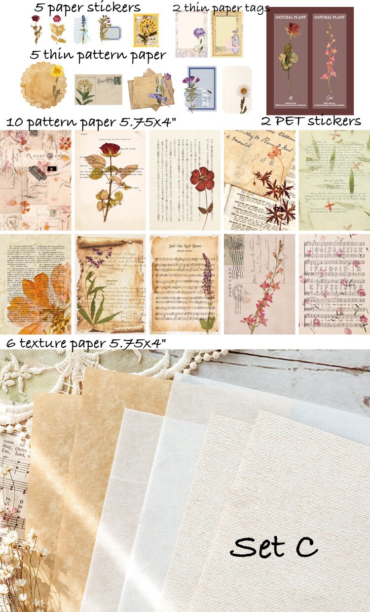 Paper Ephemera Collection Paper Pattern and Textured Paper - Etsy