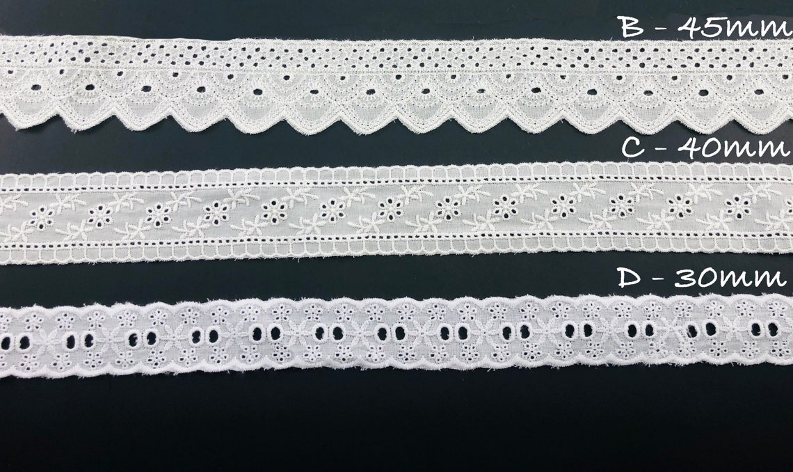 Eyelet Lace Cotton White Embroidery Lace Trim by the Yard - Etsy