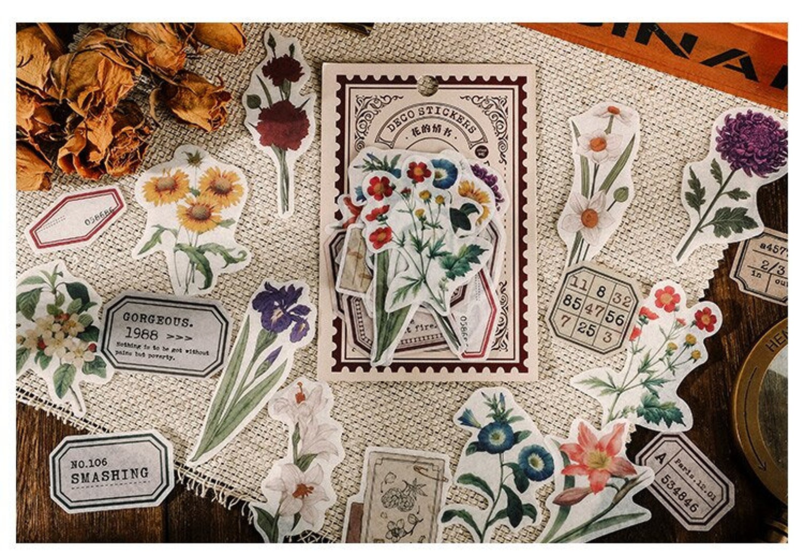 Vellum Sticker Vintage Sticker Flower Sticker Butterfly - Etsy