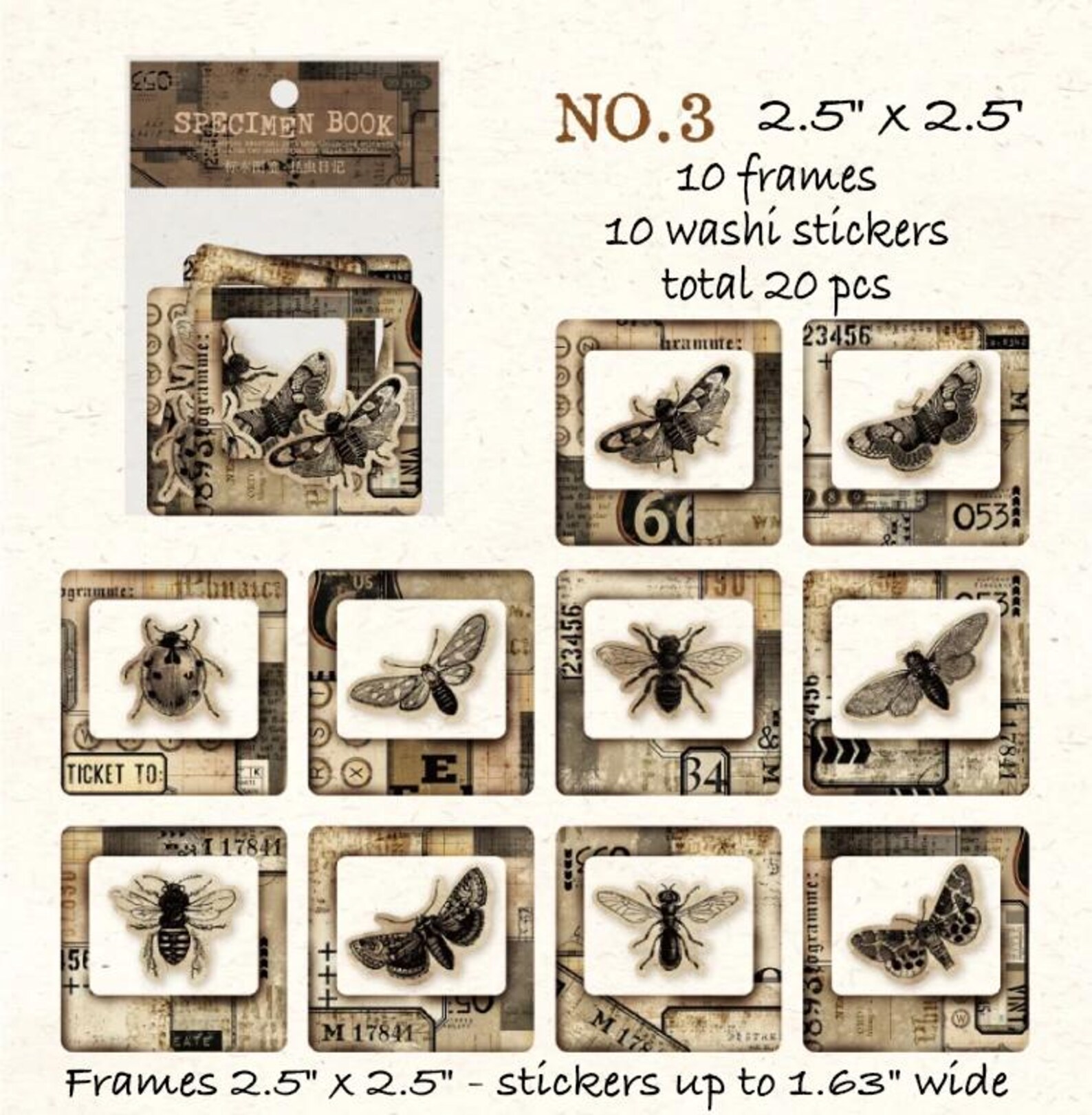 Specimen Frames Butterfly Kit, Insects Set, Junk Journal, Scrapbooking ...