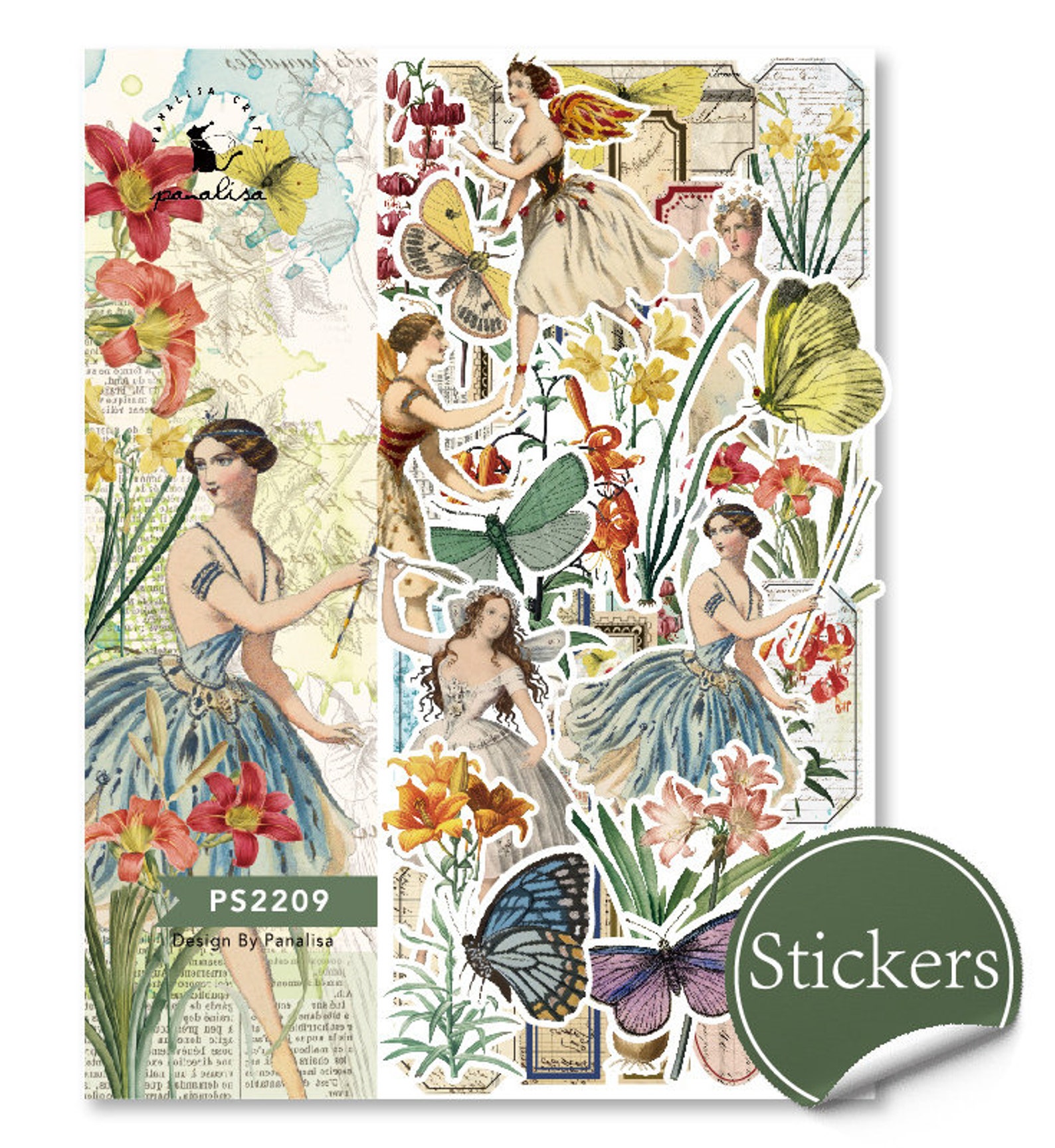 Vintage Collection Paper Stickers, Tags Stickers Set, Junk Journal ...