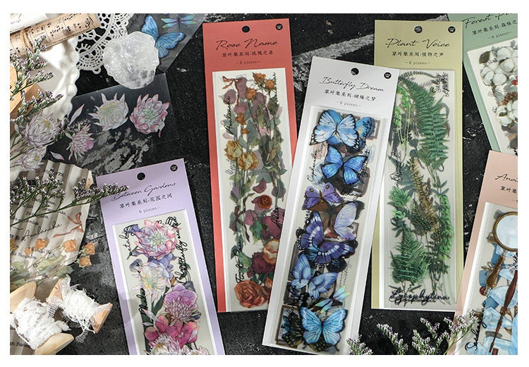 Set of 6 Pcs 7 Stripe Stickers PET Sticker Transparent | Etsy