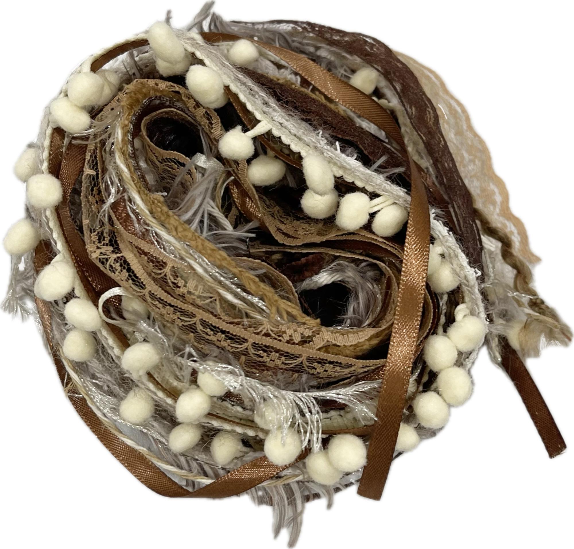 Neutral Fiber Yarn Ribbon Lace Bundle: Scrapbooking Embellishments - Etsy