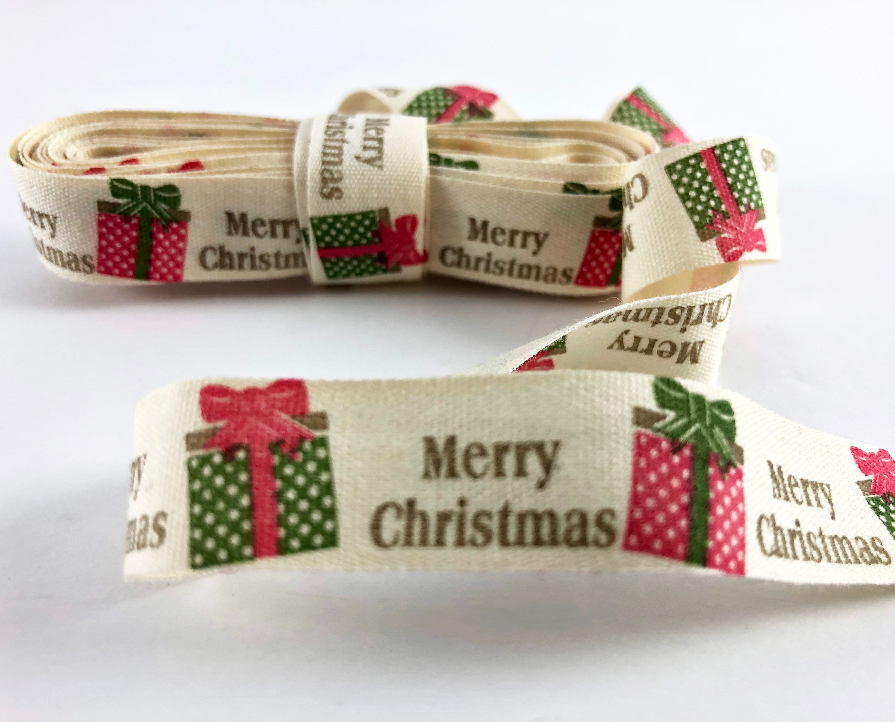 Christmas Ribbon Merry Christmas Gift Red Green Ribbon | Etsy