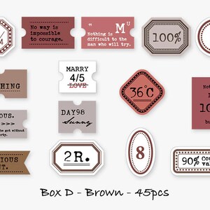 45 Pcs Box Vintage Textured Paper Label , Vintage Shabby Chic ,junk ...
