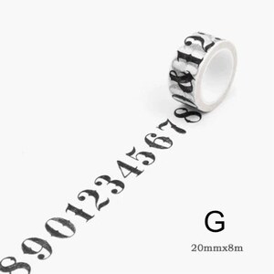 Numbers Tape, Alphabet Tape, Handwritten Washi Tape, Words Tape, Junk ...