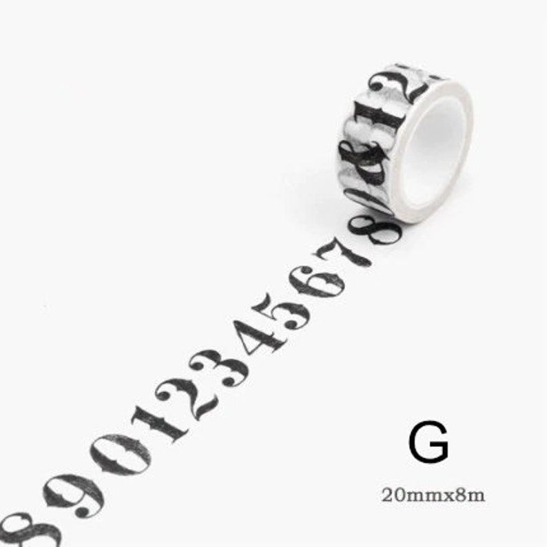 Numbers Tape Alphabet Tape Handwritten Washi Tape Words | Etsy