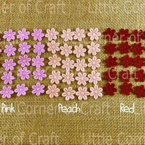 Embossed Flower Flat Fabric Flower Mini Ribbon Roses | Etsy