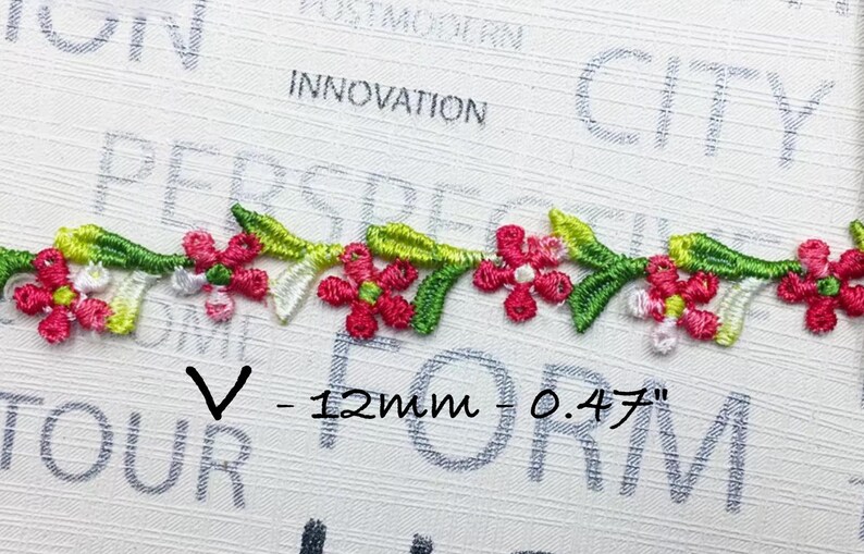 Embroidered Flower Trim Ribbon: Satin Rocco Pearls String, Shabby Chic ...