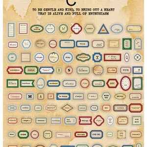 100 Pcs Retro Label Sticker, Vintage Number Label Sticker, Vintage ...