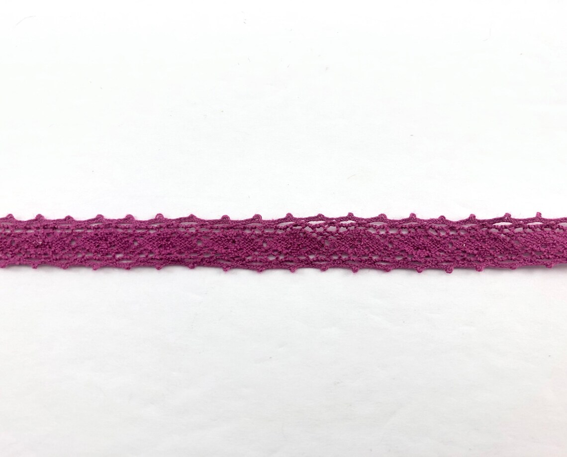 Pink Crochet Lace Ribbon Pink Lace Trim Cotton by the Yard - Etsy