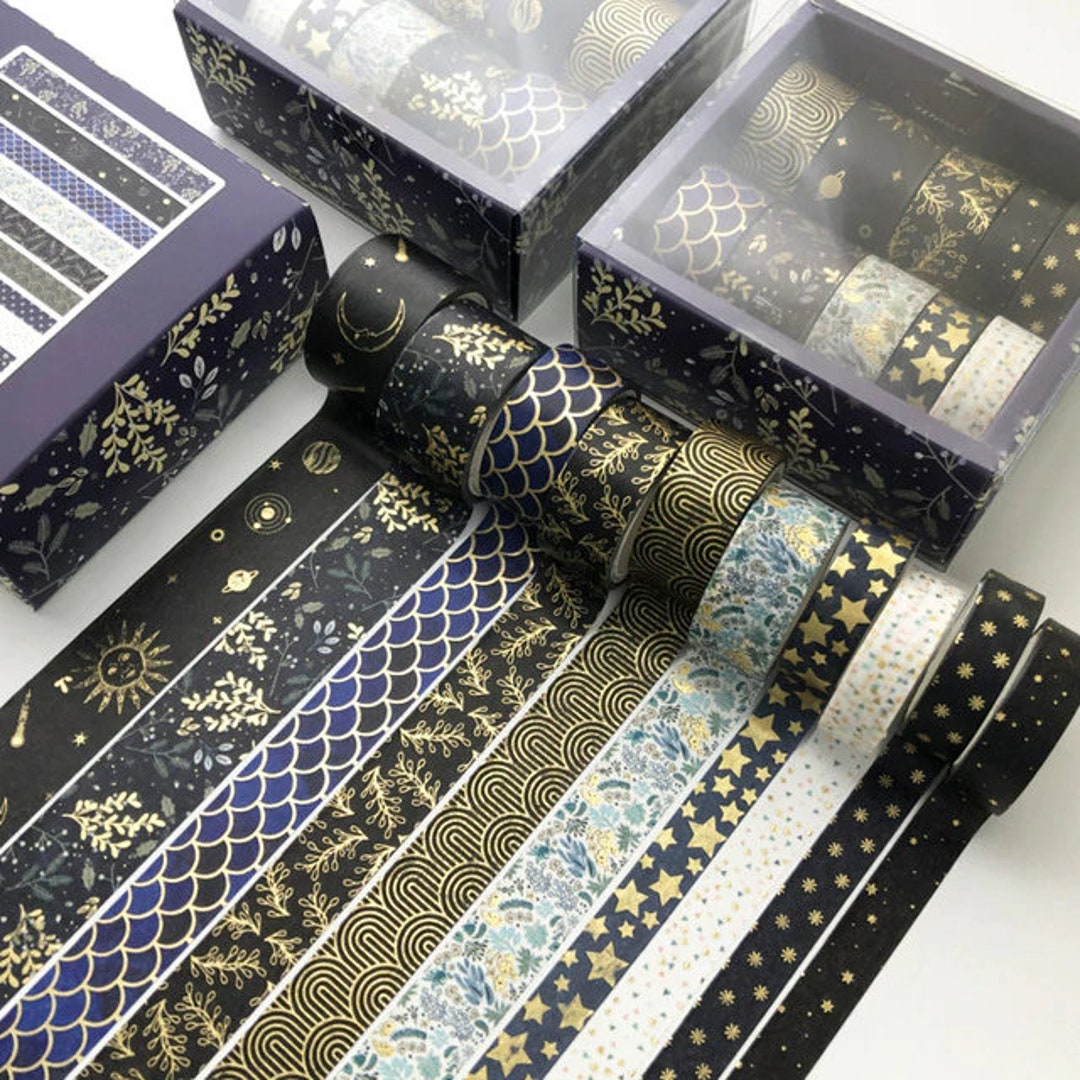 Gold Foiled Elegant Washi Set, 10pcs Golden Washi Tape, Scrapbook Tape ...