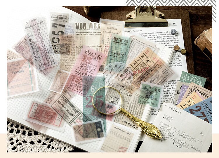 30 pcs Set Vellum Ticket Stickers Postale Letters Postcards | Etsy