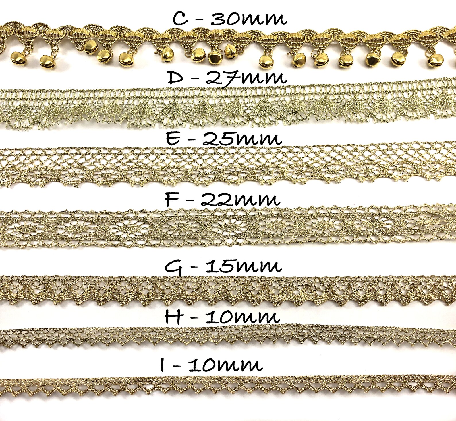 Gold Metallic Lace Gold Lace Gold braid Gold Trim by the | Etsy