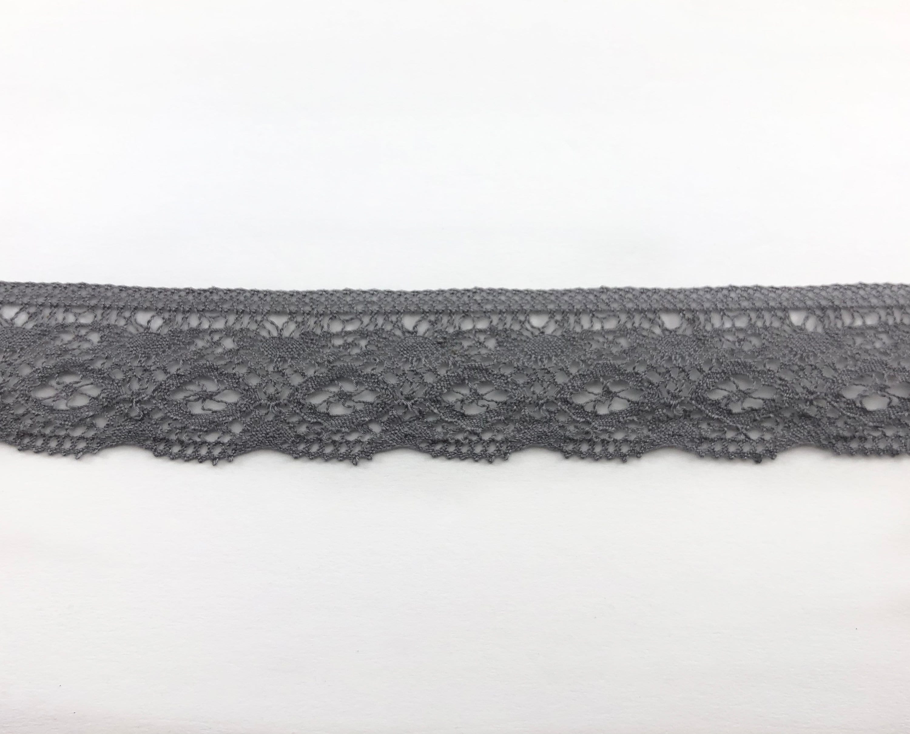 Gray Crochet Lace Ribbon Gray Lace Trim Cotton by the Yard - Etsy