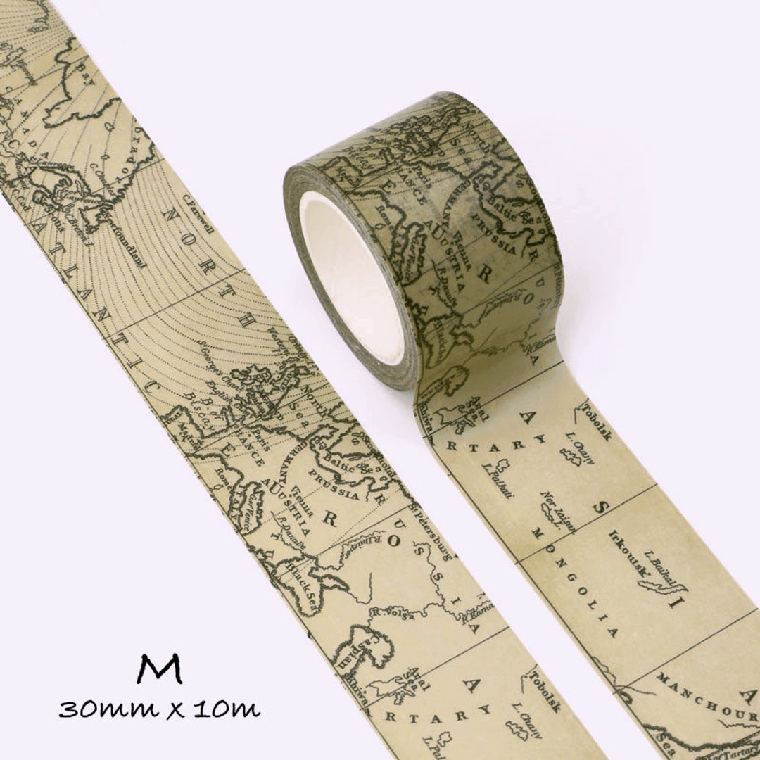 Map Washi Tape, Old Map Washi Tape, Travel Maps Washi Tape, Deco Tape ...