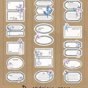 30 Pcs Shabby Chic Botanical Label Sticker, Vintage Label Sticker ...