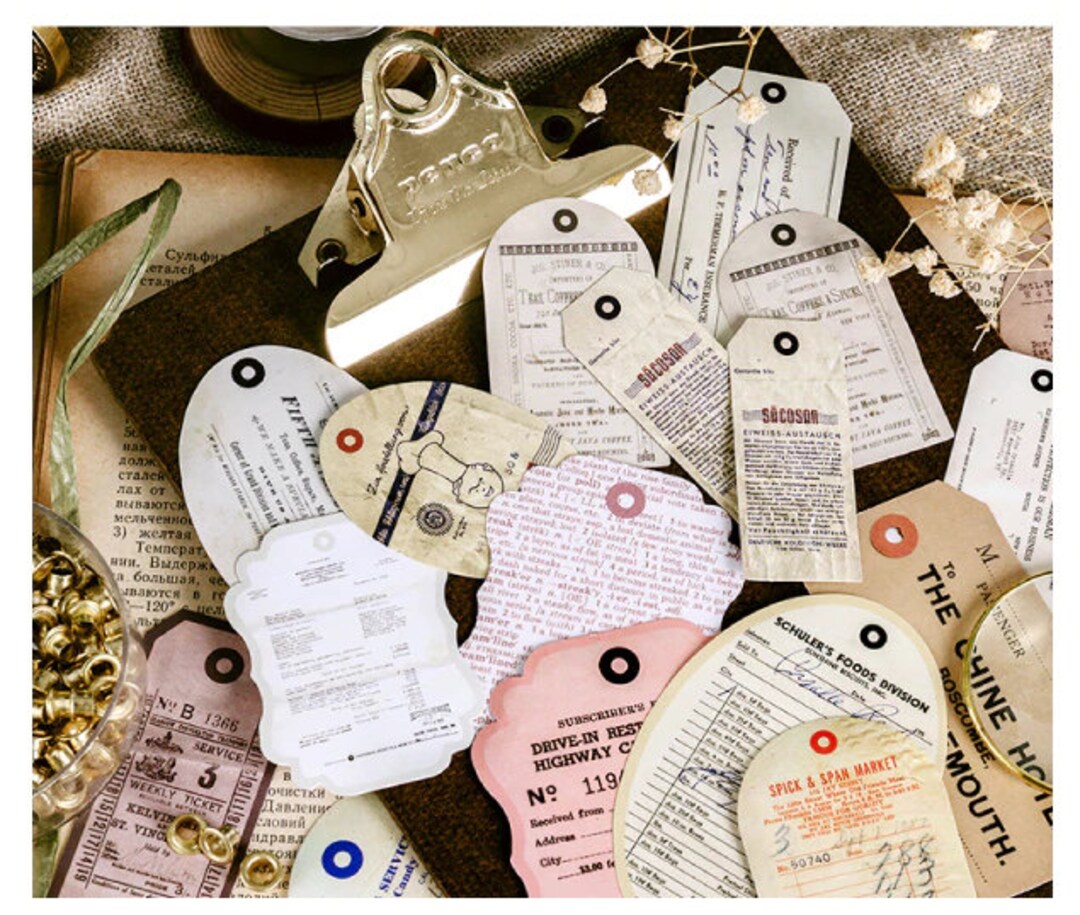 Old Letter Sticker, Old Receipts Sticker,s Vintage Tag Sticker, Shabby ...