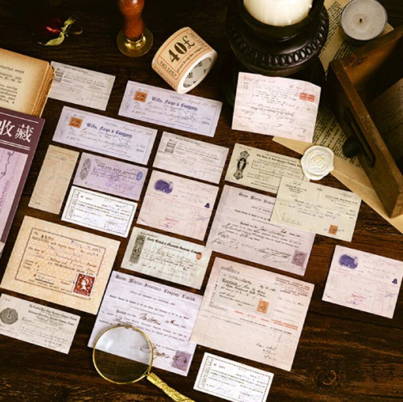 Old Letter Sticker Old Receipts Stickers Vintage Tag | Etsy