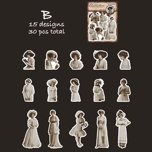 Old Photo Sticker, Vintage People, Retro People Sticker, Shabby Chic ...