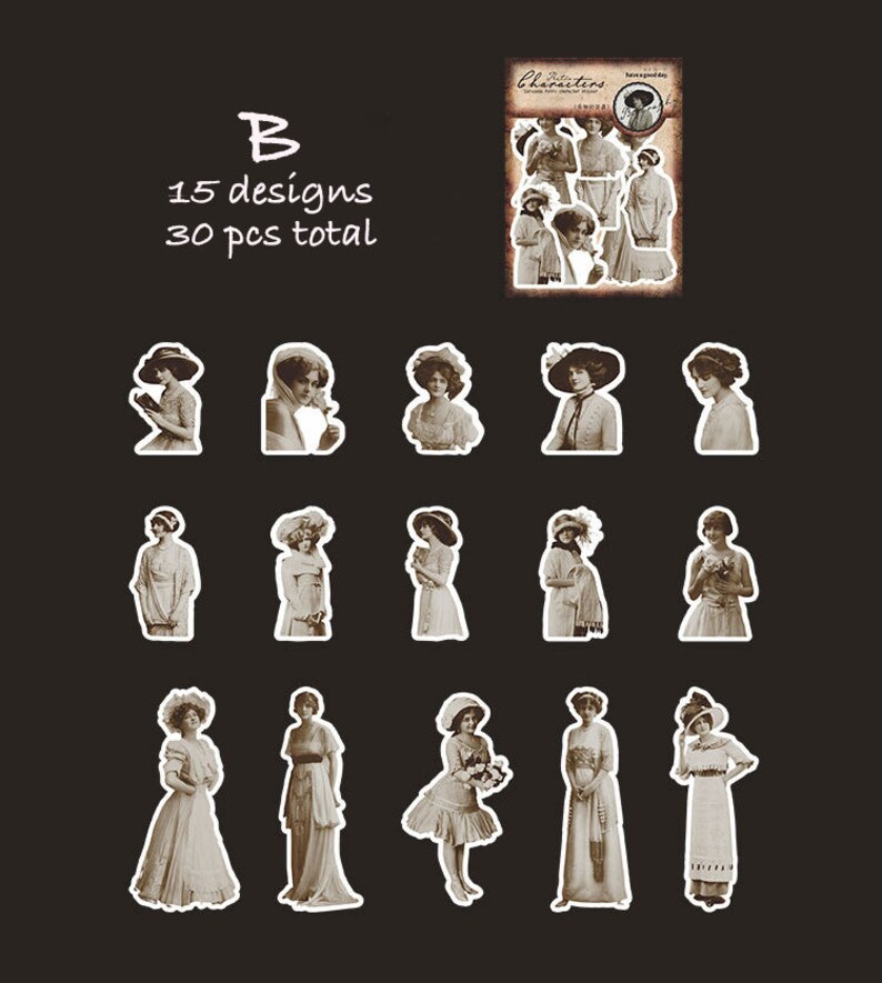 Old Photo Sticker Vintage People Retro People Sticker - Etsy