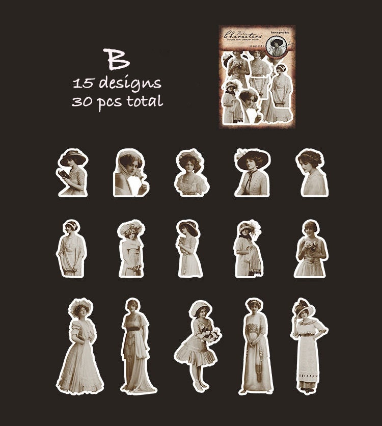 Old Photo Sticker Vintage People Retro People Sticker - Etsy