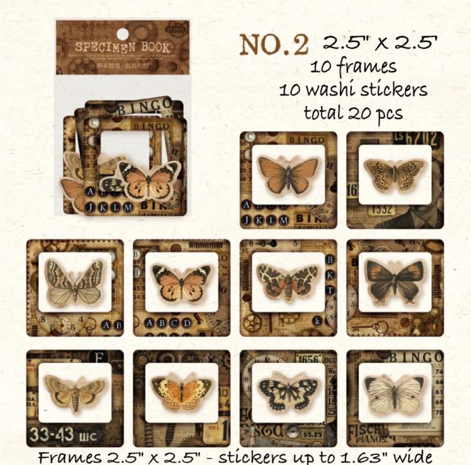 Specimen Frames Butterfly Kit, Insects Set, Junk Journal, Scrapbooking ...