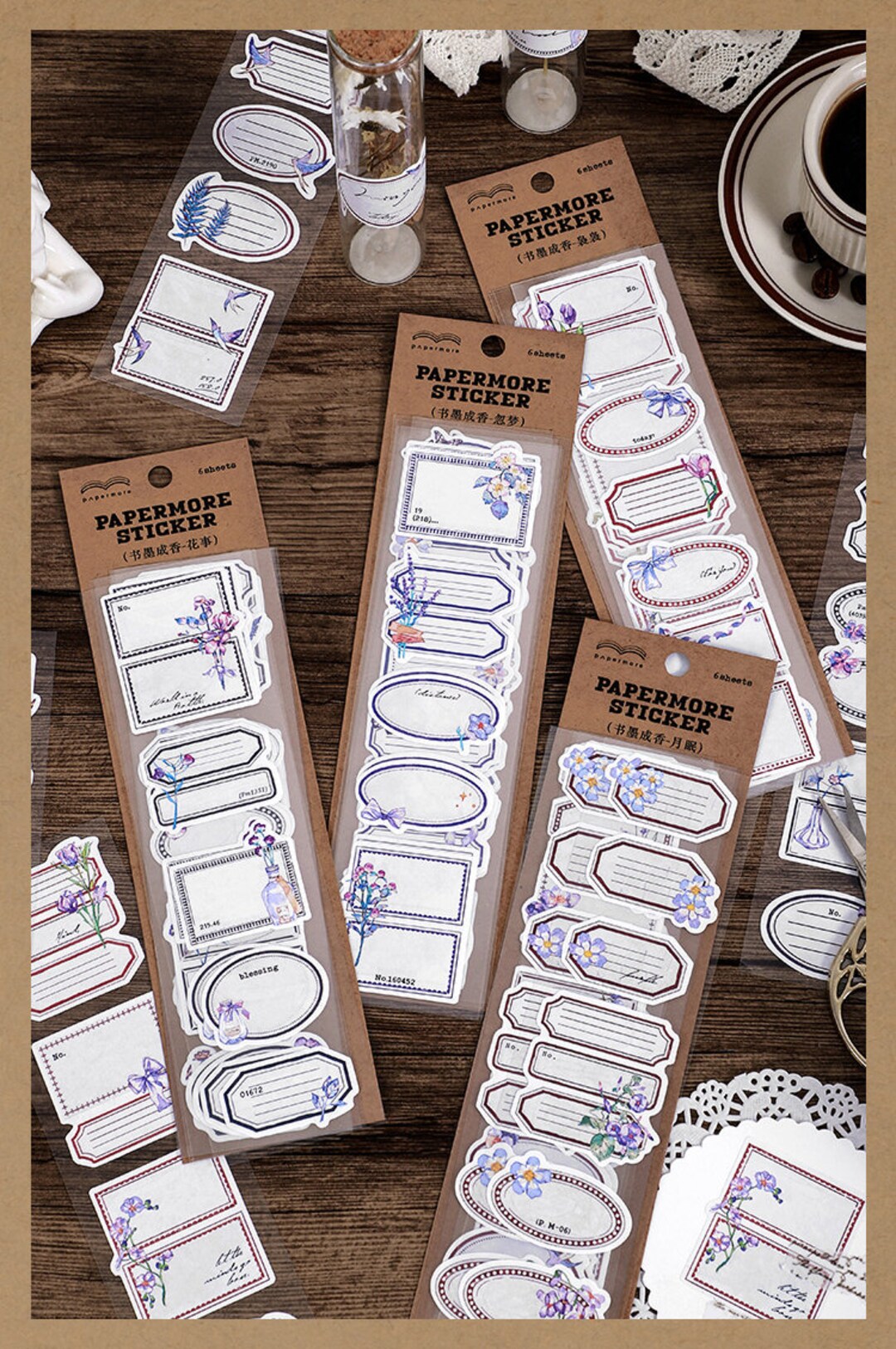 30 Pcs Shabby Chic Botanical Label Sticker, Vintage Label Sticker ...