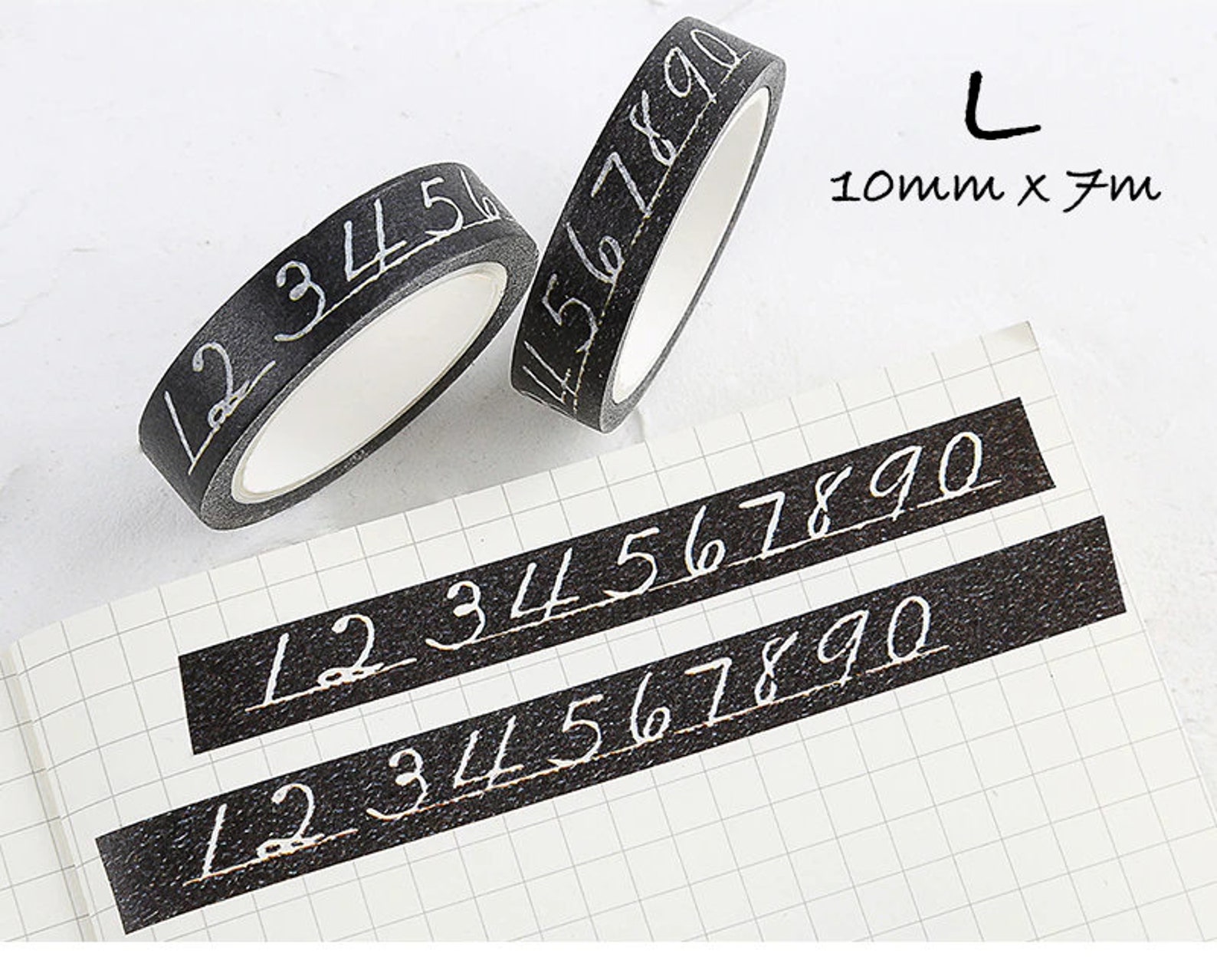 Numbers Tape Alphabet Tape Handwritten Washi Tape Words | Etsy