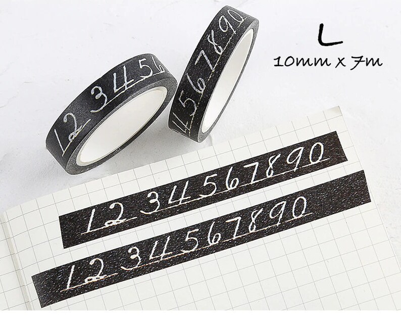 Numbers Tape Alphabet Tape Handwritten Washi Tape Words | Etsy