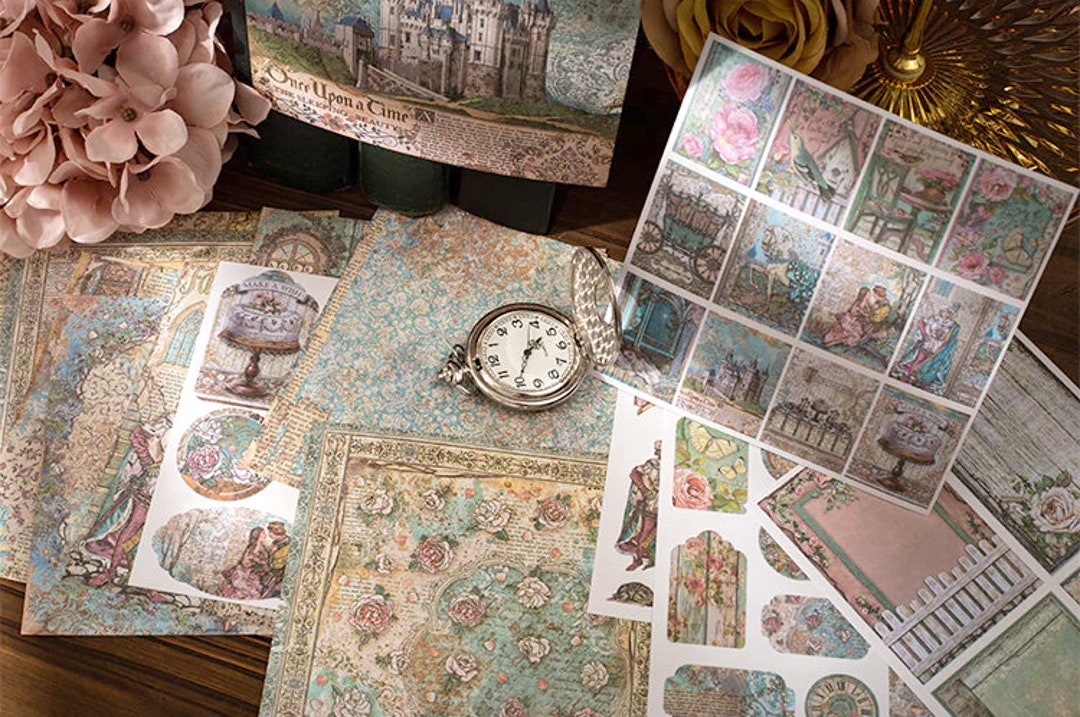 Background Pattern Paper Sheets With Vellum Sticker Precut Sheet ...