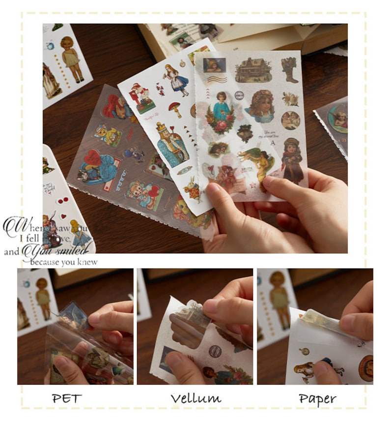 Pet-vellum-paper Sticker Collection 20 Sheets in a Booklet - Etsy