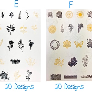 Vellum Sticker, Botanical Sticker, Garden Sticker, Golden Sticker ...