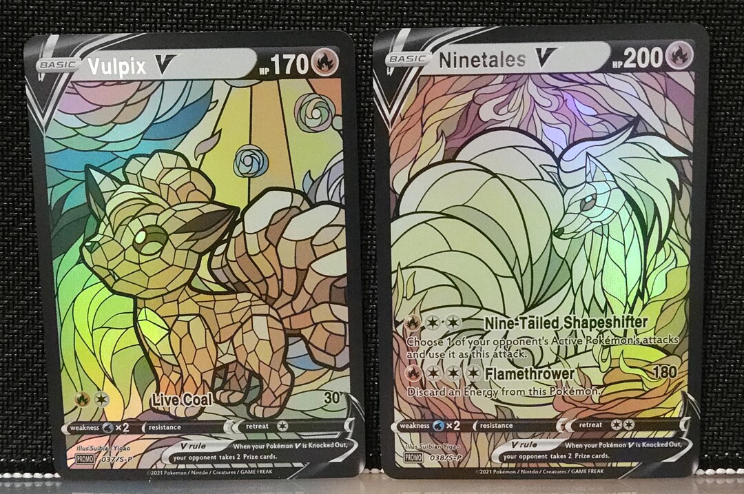 Pokemon Custom Glass Style Vulpix Ninetales Custom DIY Holo Cards - Etsy