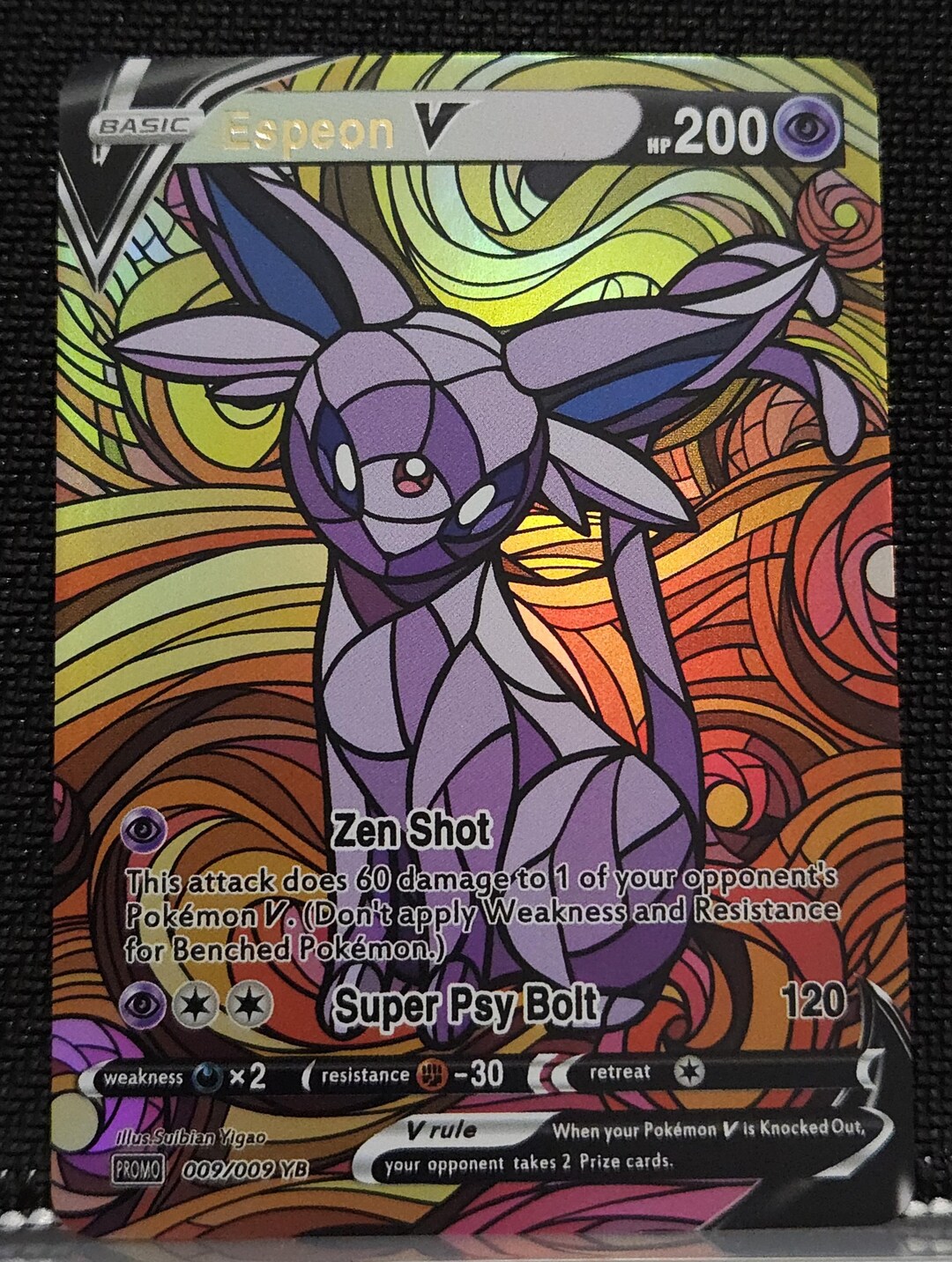Pokemon Custom Glass Style Espeon Custom DIY Holo Card - Etsy