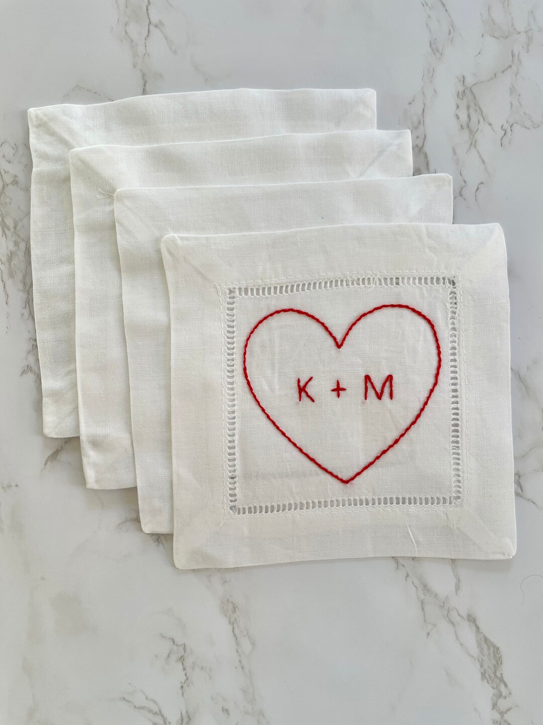 Custom Cocktail Napkins, Embroidered Cloth Napkins, Custom Embroidered ...