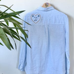 Forget Me Not, Flowers and Hearts, Up-cycled Fashion, Hand Embroidered ...
